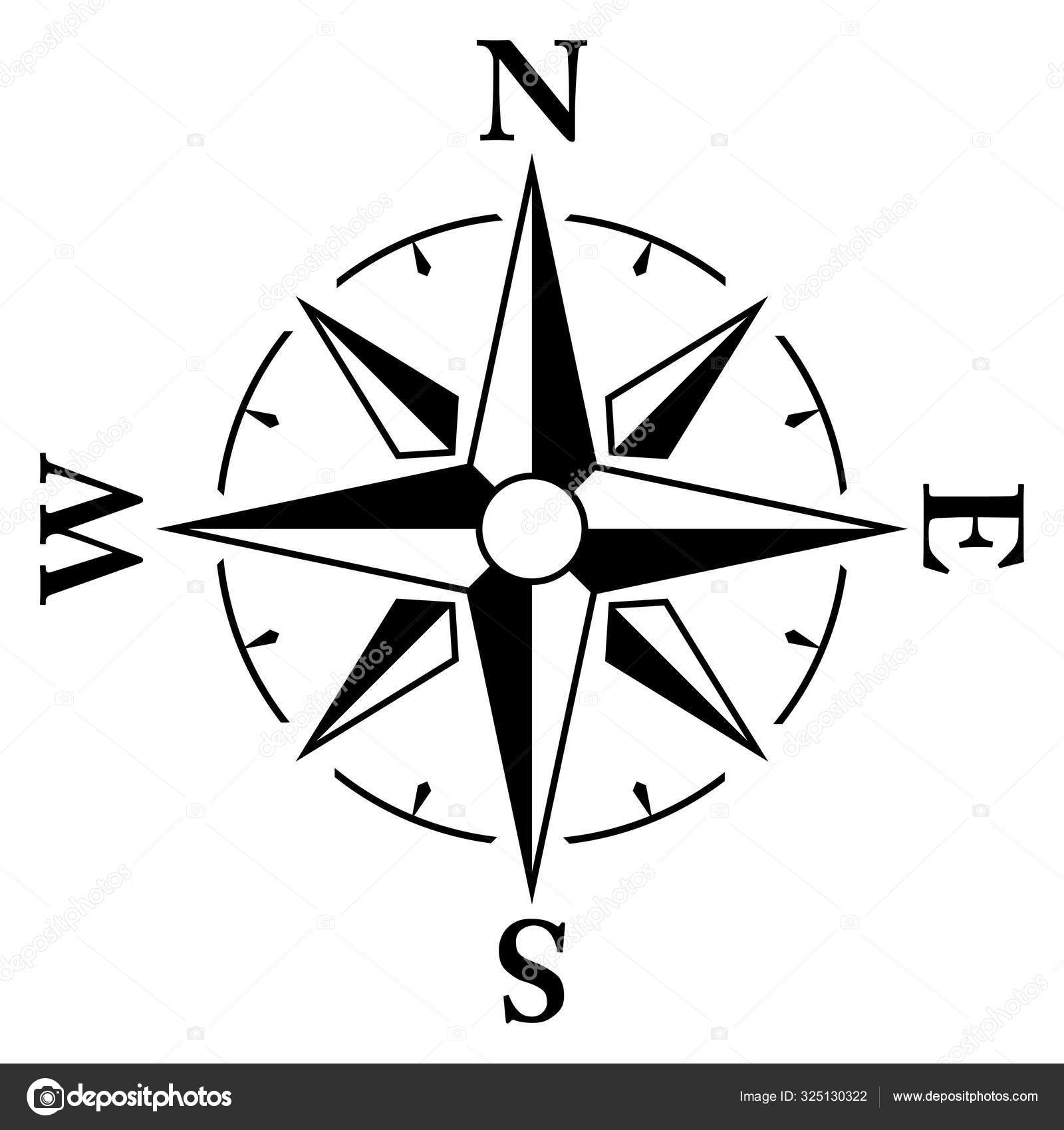 Simple compass / windrose icon. Stock Vector Image by ©lubo.ivanko ...