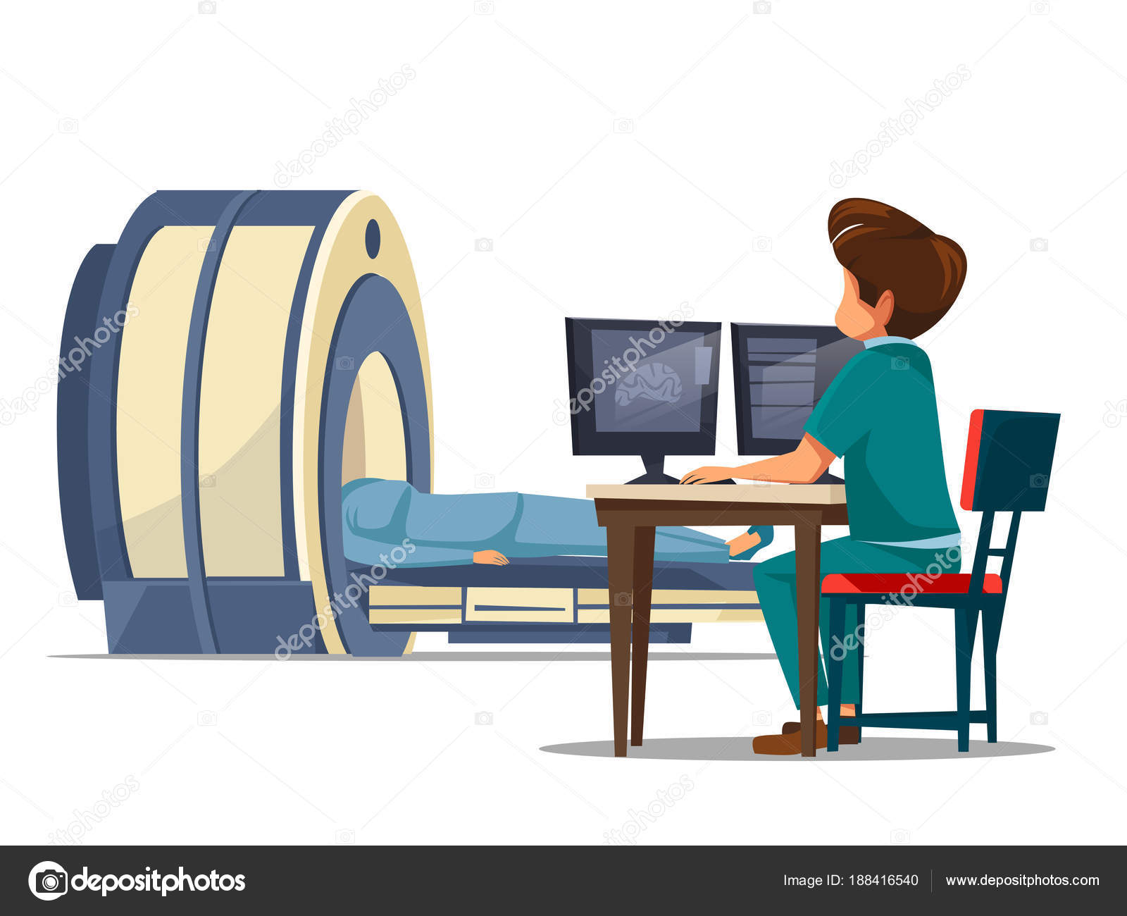 Vector cartoon ct mri tomography screening concept Stock Vector Image ...