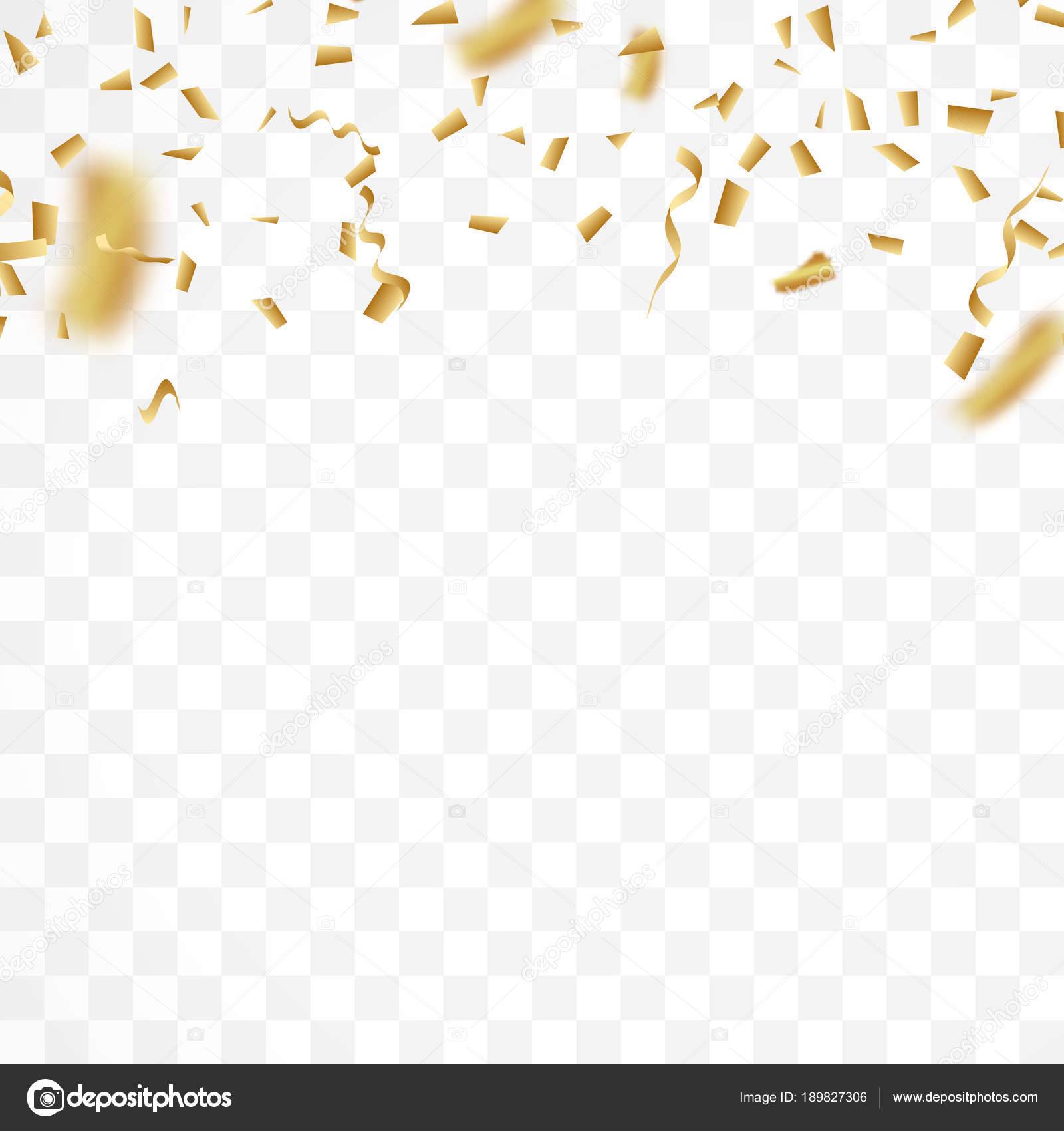 The realistic gold confetti background vector illustration. Holiday ...