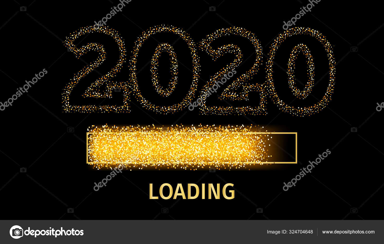 2020 Golden Loading Bar montrant les progrès presque atteindre la ...
