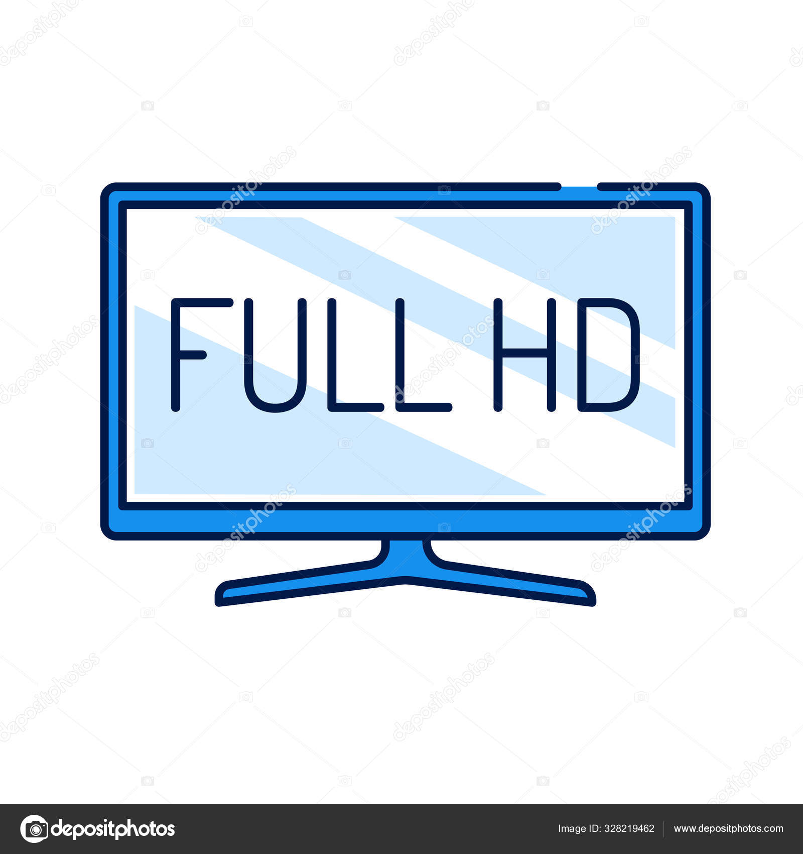 Full hd color line icon. Full High Definition. Resolution 1920 1080 ...