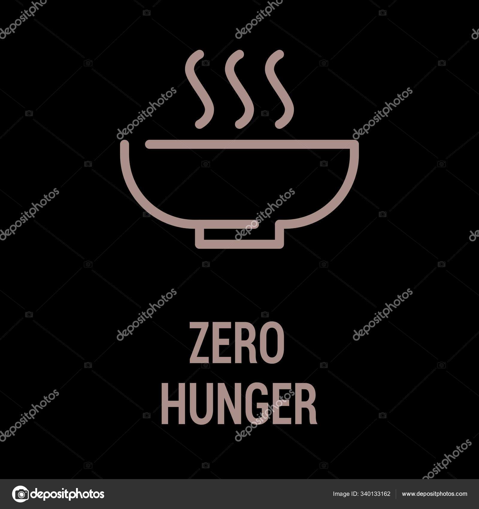 Zero hunger black icon. Corporate social responsibility. Sustainable ...