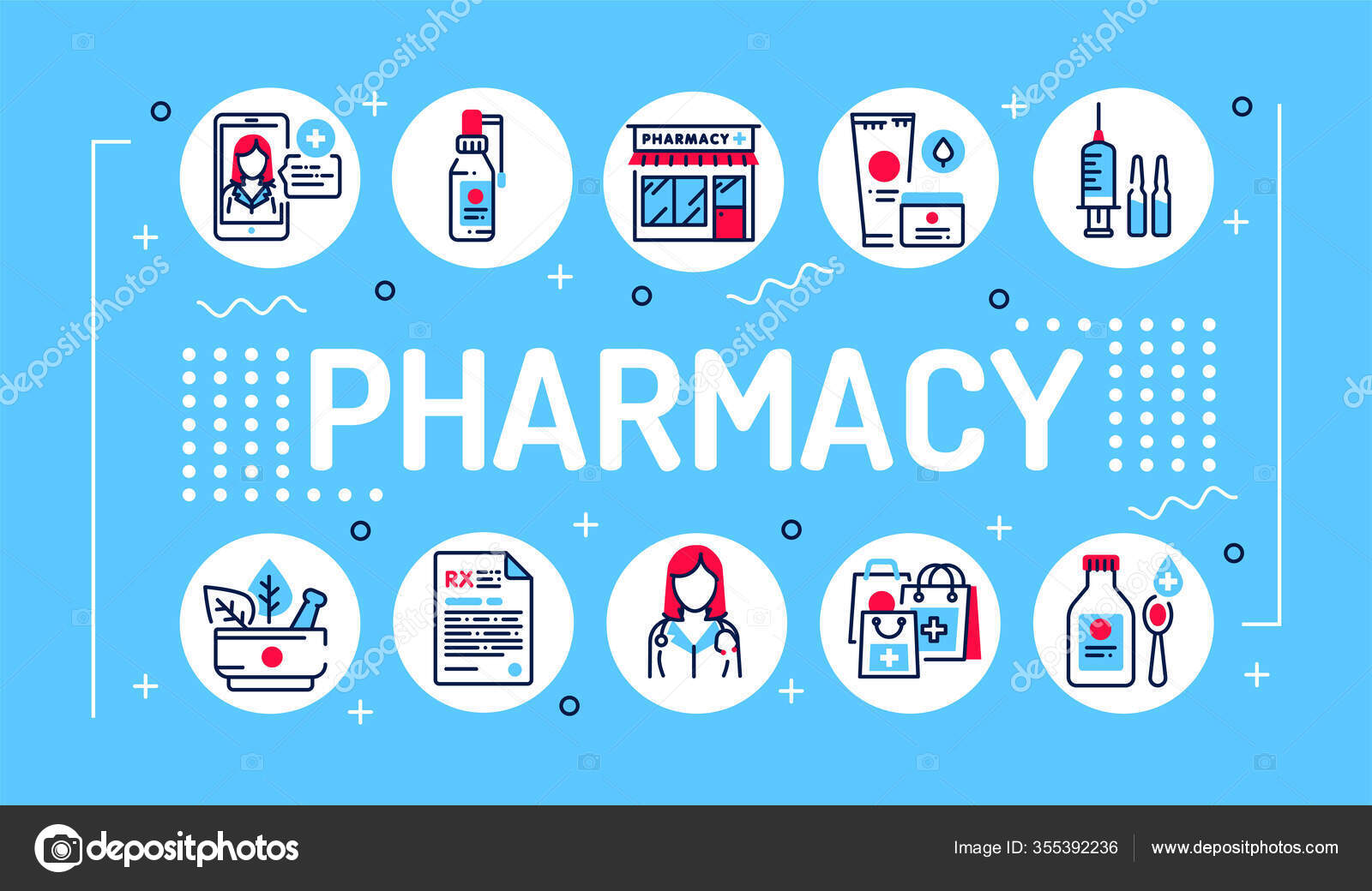 Tipografia Letras Palavra Farmácia Comunicação Clínica Médica Com ...