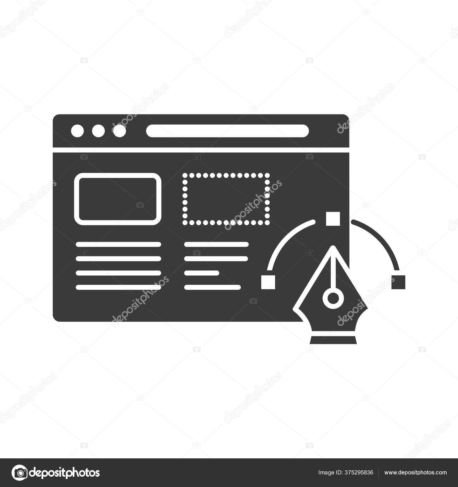 Web Design Development Black Glyph Icon Site Rebranding Sign Web Stock ...