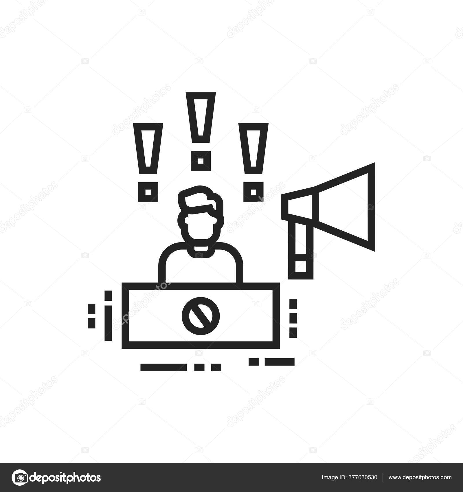 Protest Leader Black Icon Speaker Promotes Social Protest Public ...