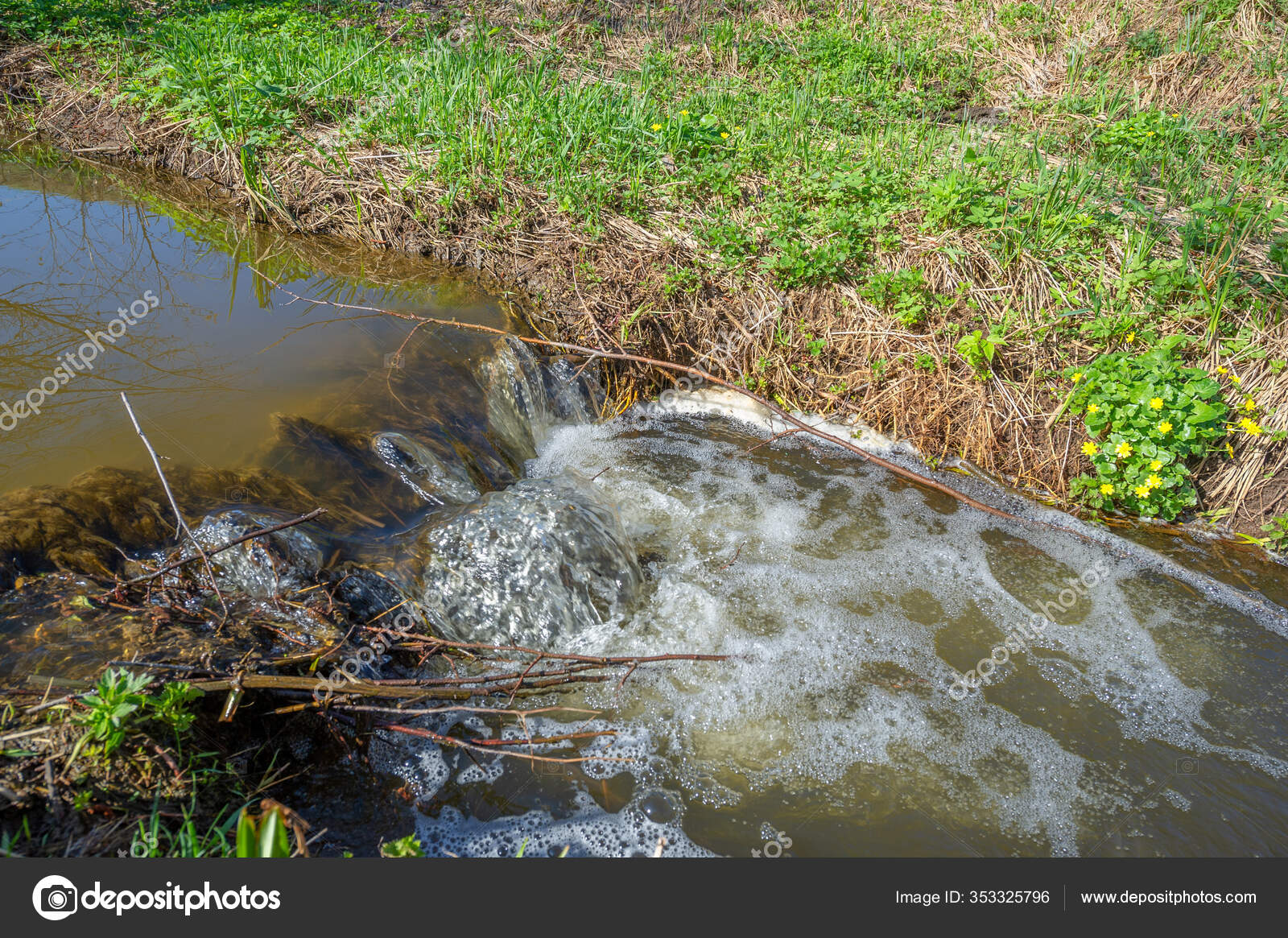 Photographs Landscape Stream Spring Gully Relief Created Running Water ...