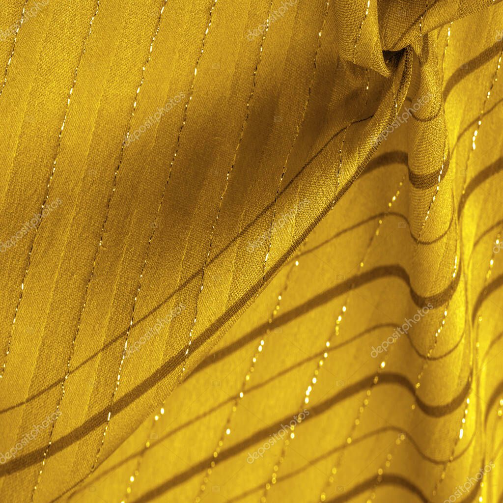 Textura de fondo de diseño, tejido ámbar amarillo con rayas lurex ...