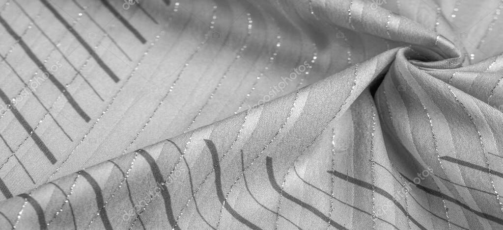 Textura de fondo de diseño, tela en blanco y negro con rayas Lurex ...