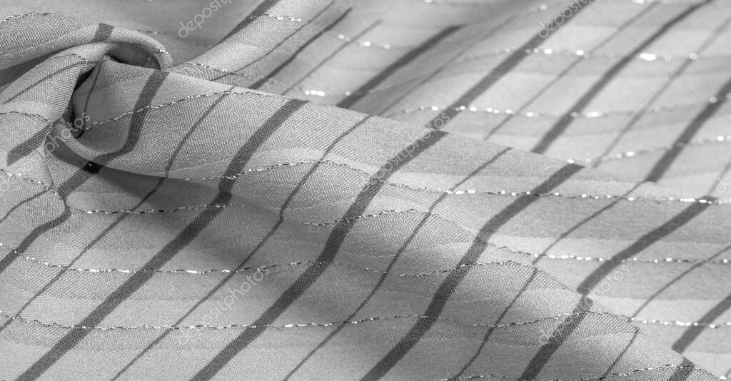 Textura de fondo de diseño, tela en blanco y negro con rayas Lurex ...