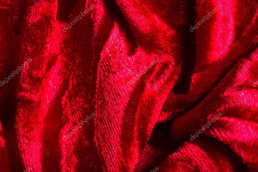 terciopelo, tela de color rojo. Este magnífico tejido de terciopelo ...