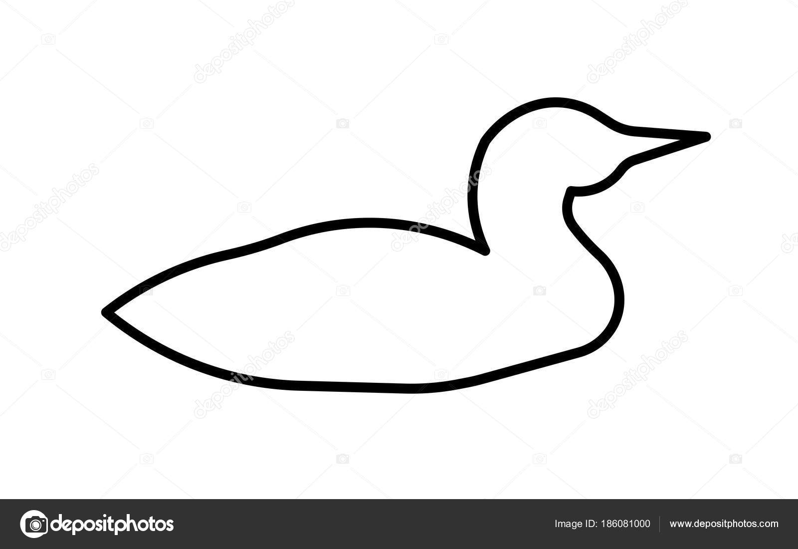 Silueta loon contorno sobre fondo blanco vector, gráfico vectorial © vector_best imagen #186081000