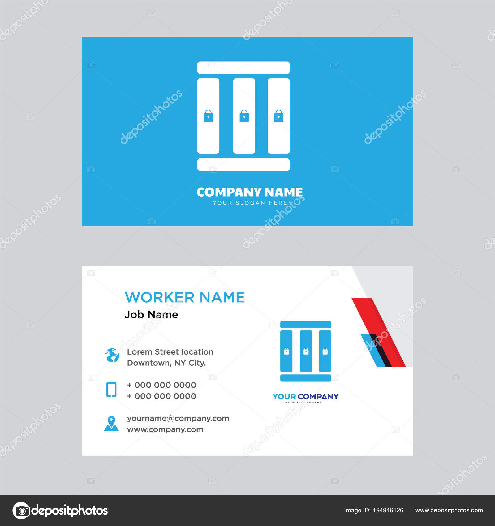 Lockers business card design — Stock Vector © vector_best #194946126