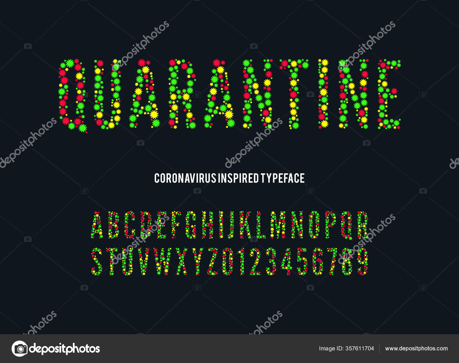 Coronavirus font. vector quarantine alphabet. medical letters and ...