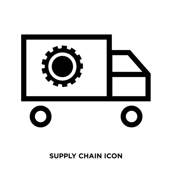 supply chain icon on white background, in black, vector icon ill ...