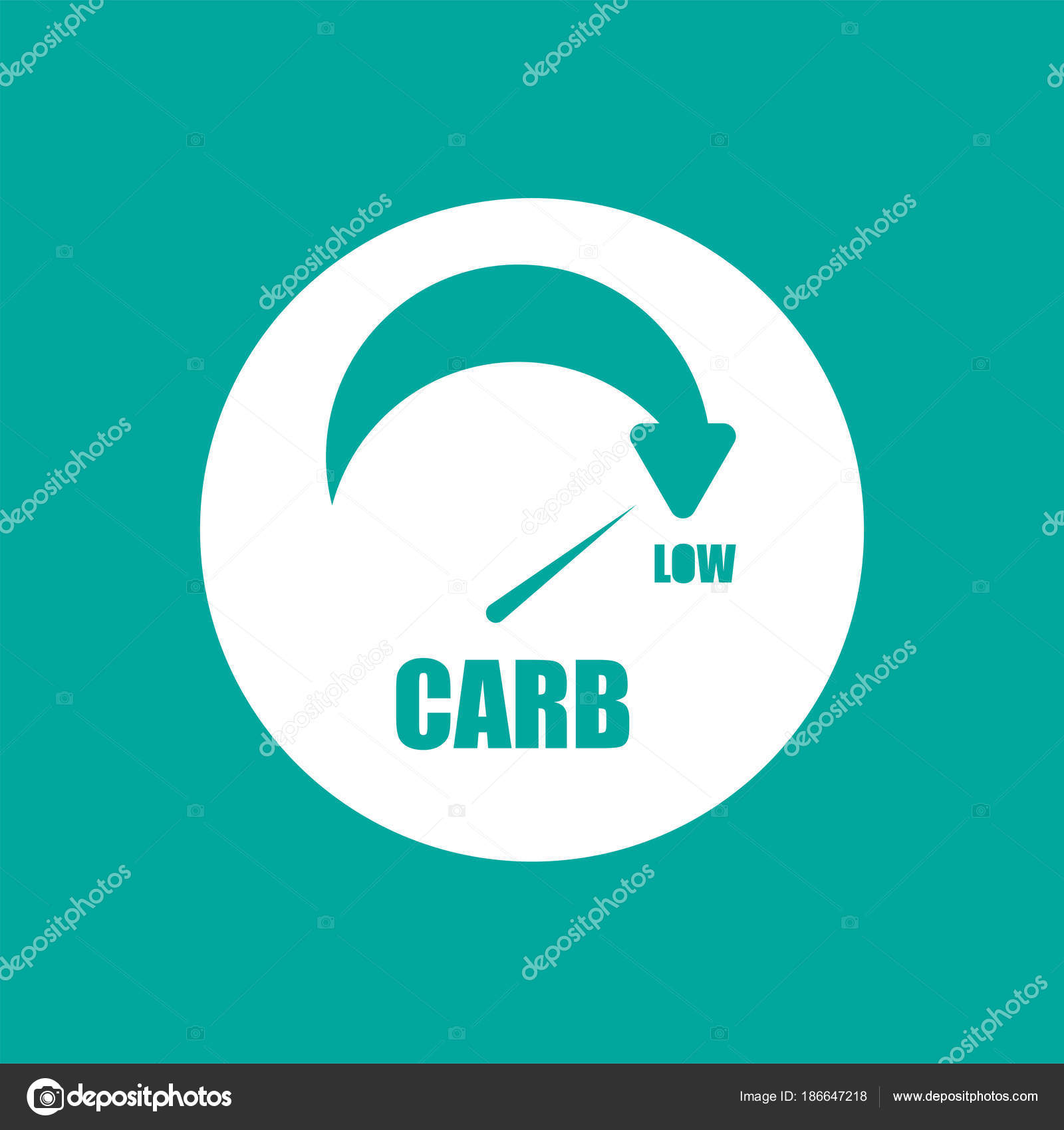 Low carb icon,flat vector sign isolated on green background. Sim Stock ...