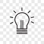Light bulb vector icon isolated on transparent background, Light bulb logo design Stock Vector ...
