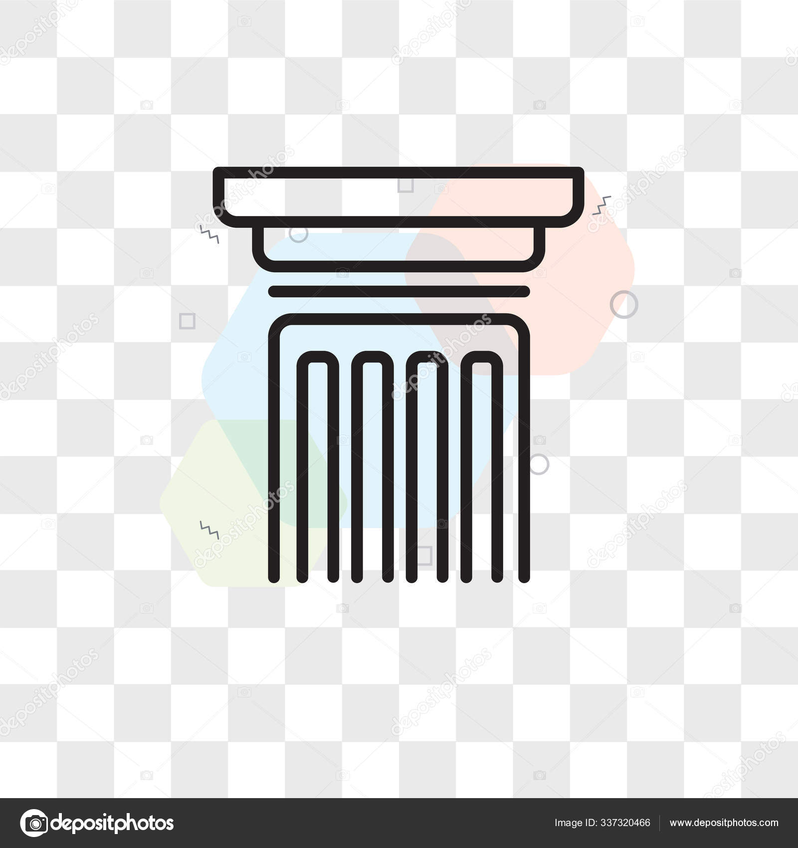 Columna icono vectorial aislado sobre fondo transparente, Columna lo ...