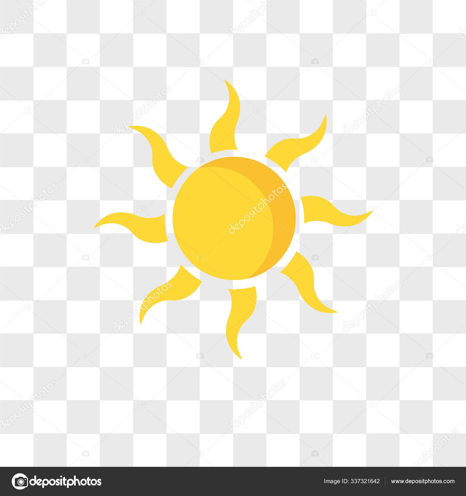 Sun vector icon isolated on transparent background, sun logo des Stock ...