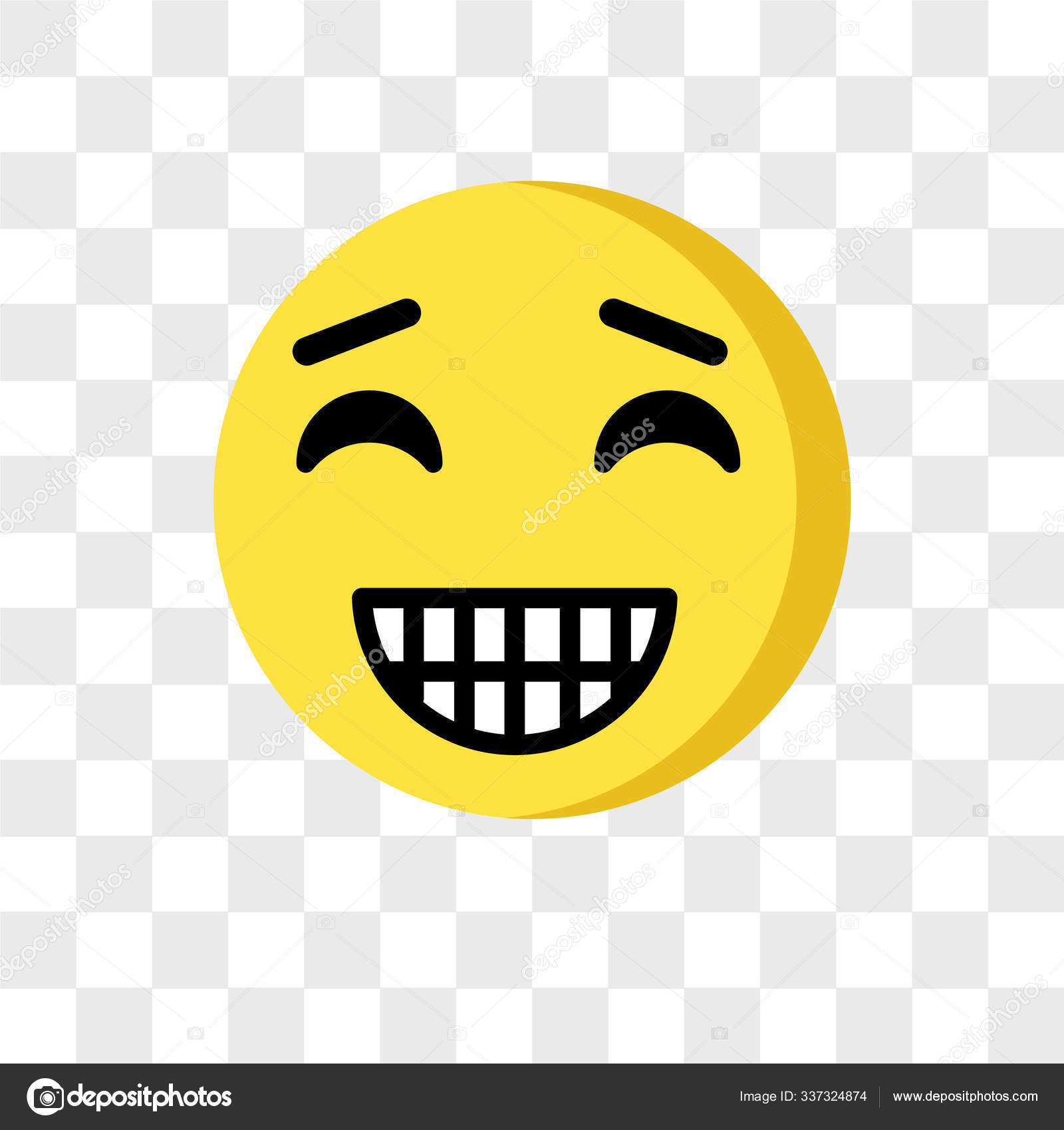 Happy emoji vector icon isolated on transparent background, Happ Stock ...