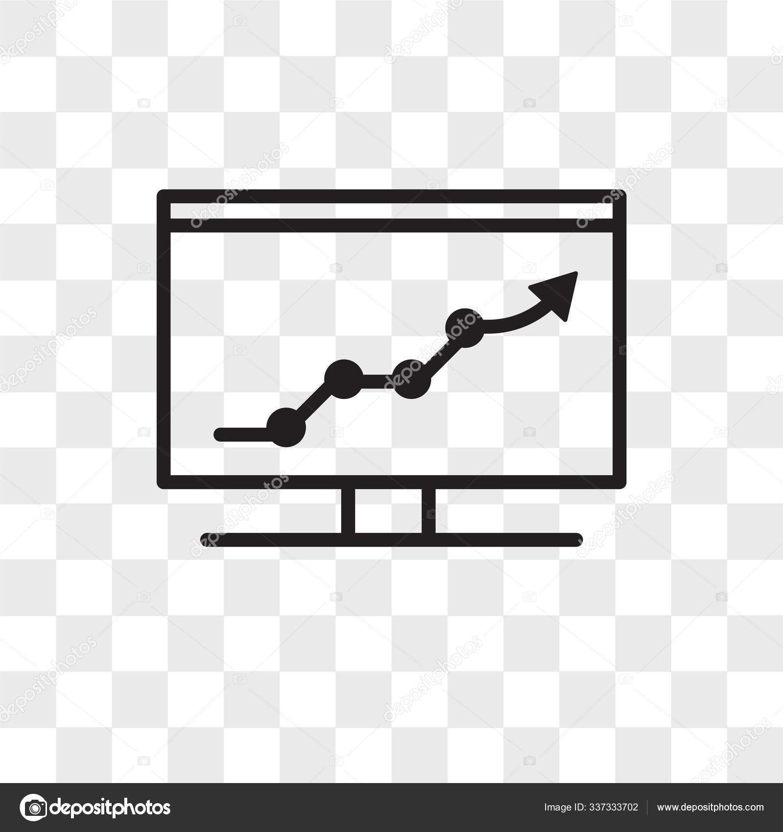 Increasing graph vector icon isolated on transparent background, Stock ...