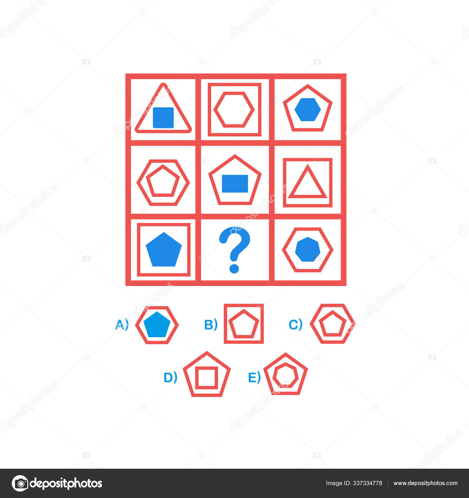 Choose correct answer. IQ test. Logical task, educational game for ...