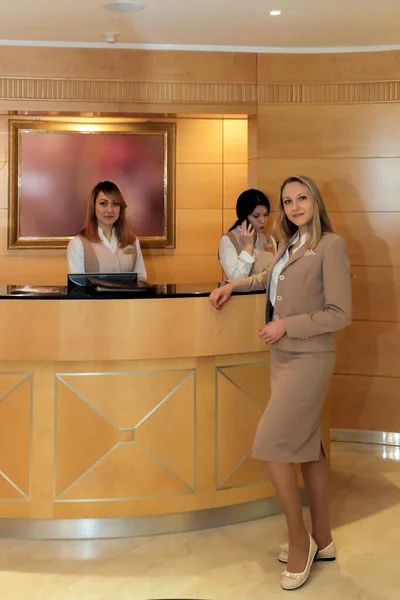 Three Female Administrator Office — Stock Photo © OLDLICH #358334032