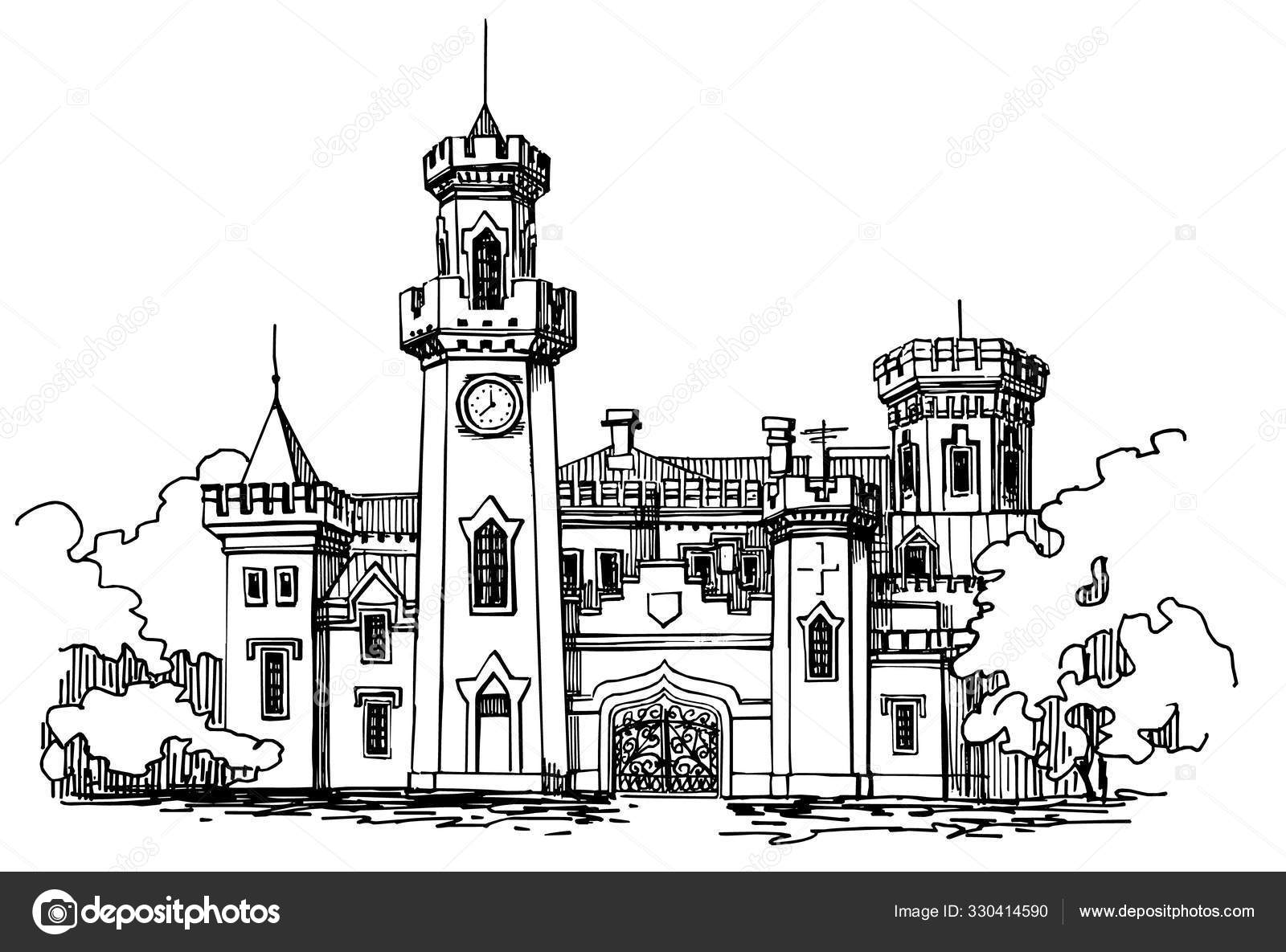 Old castle building — Stock Vector © radugaw #330414590