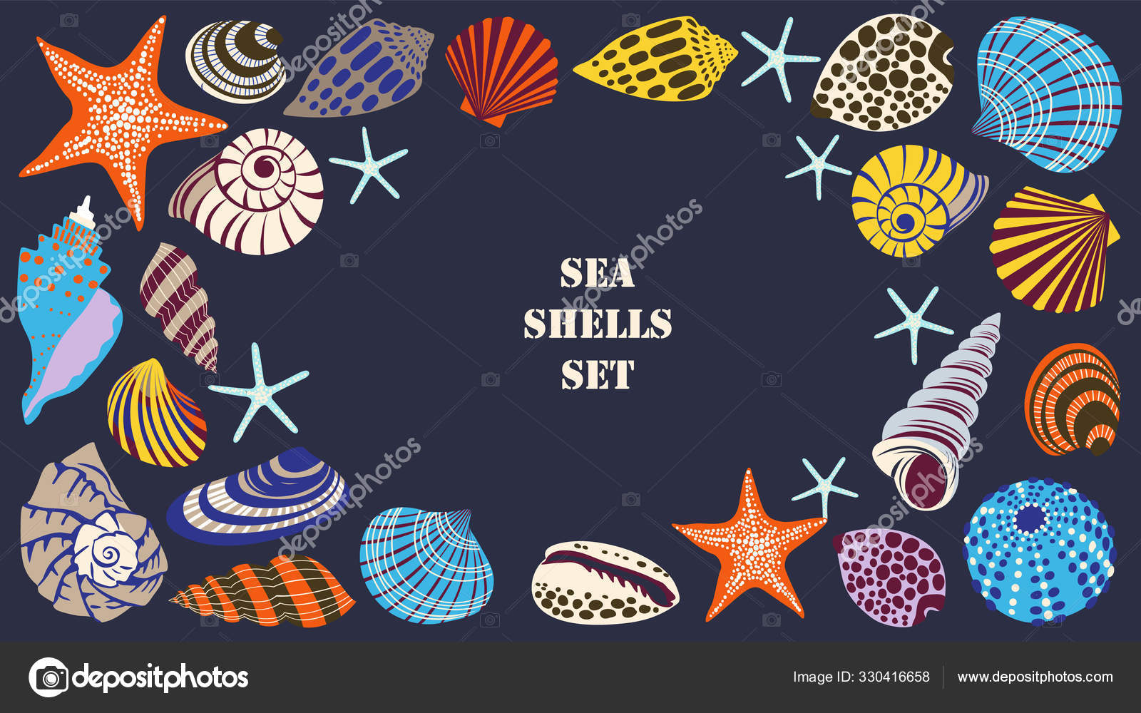 Shell collection - vector silhouette illustration Stock Vector Image by ...