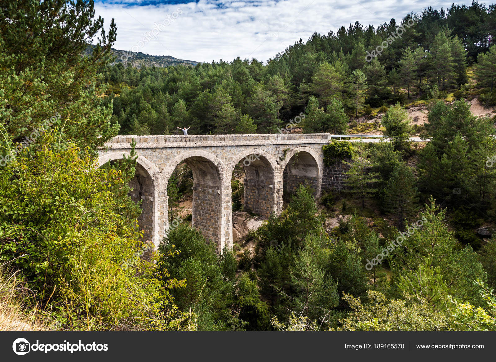 Beautiful Big Old Viaduct Made Gray Stone See Alps Switzerland — Stock ...