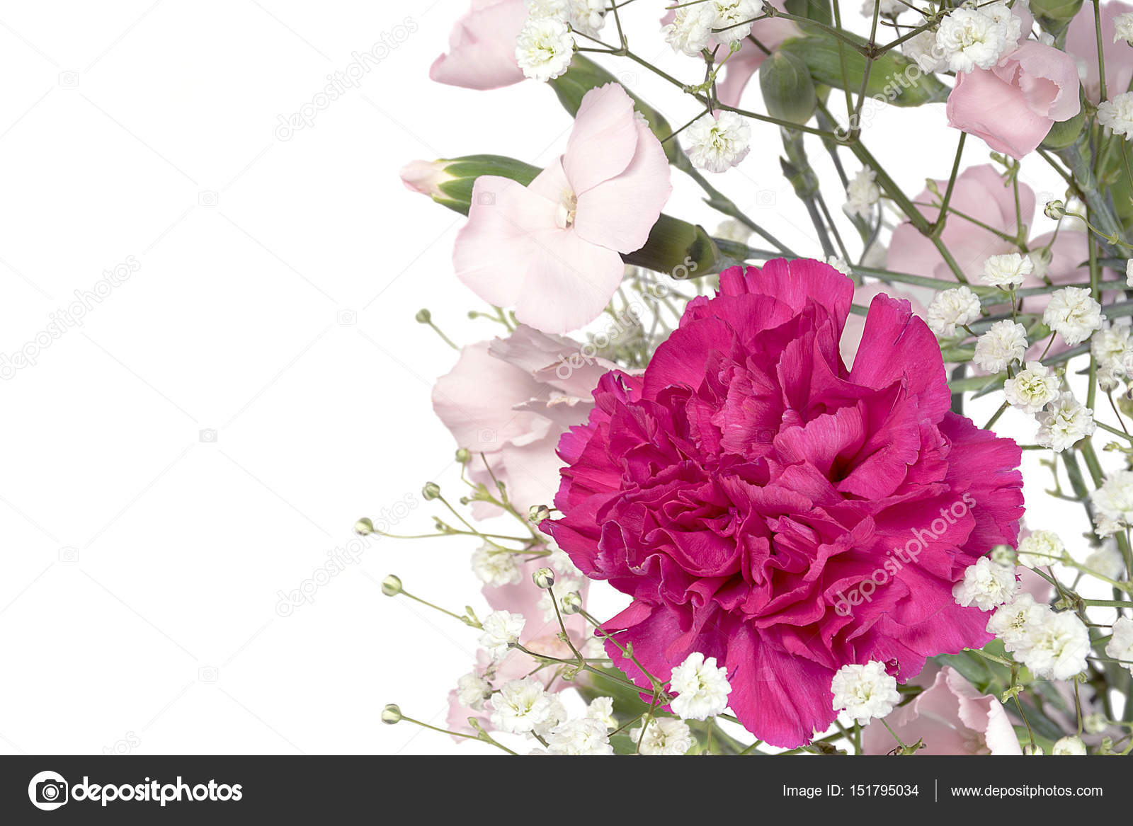 Clavel rosa en ramo floral — Foto de stock #151795034 © jentara