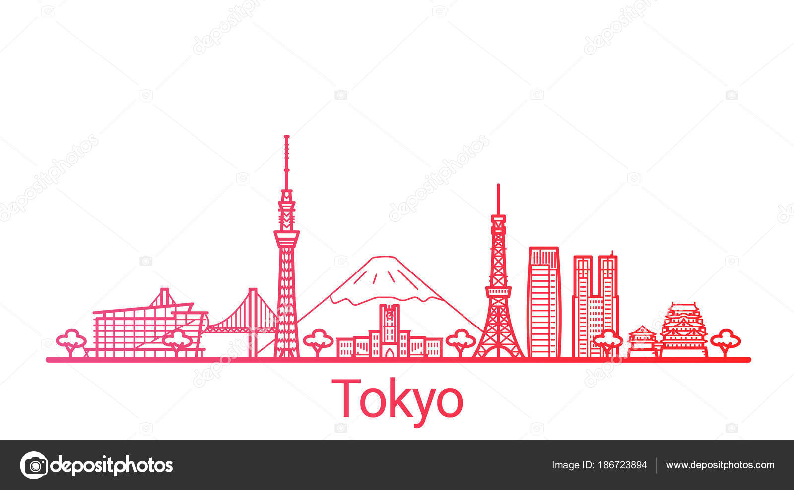 Colored line Tokyo banner Stock Vector Image by ©itsdesign.net.gmail ...