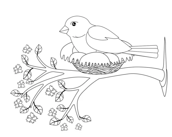 Baby Birds In Nest Coloring Pages