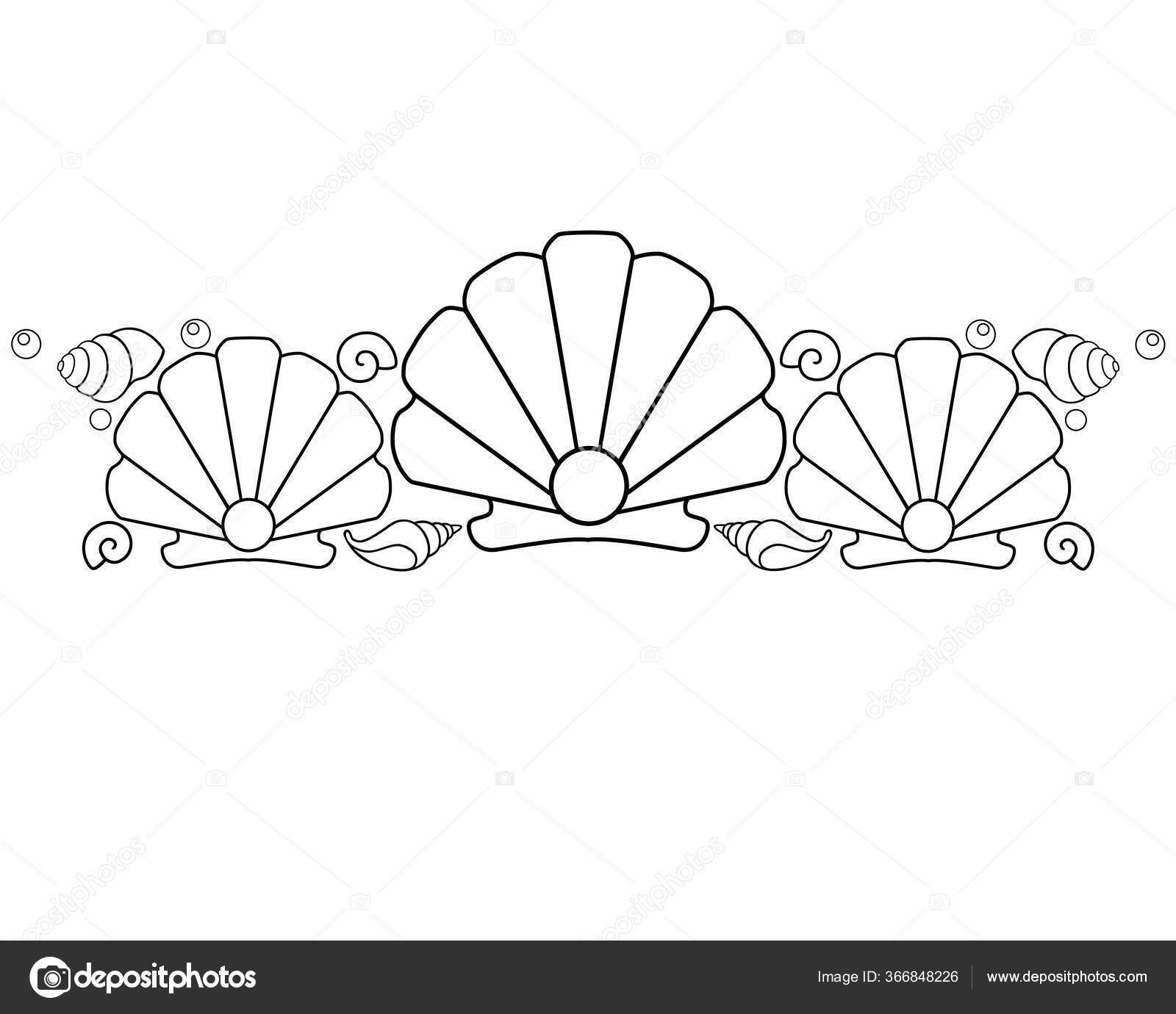 Scallop Seashell Outline