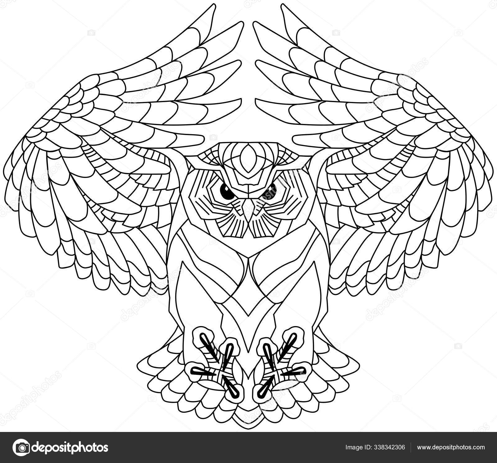Flying Owl Outline