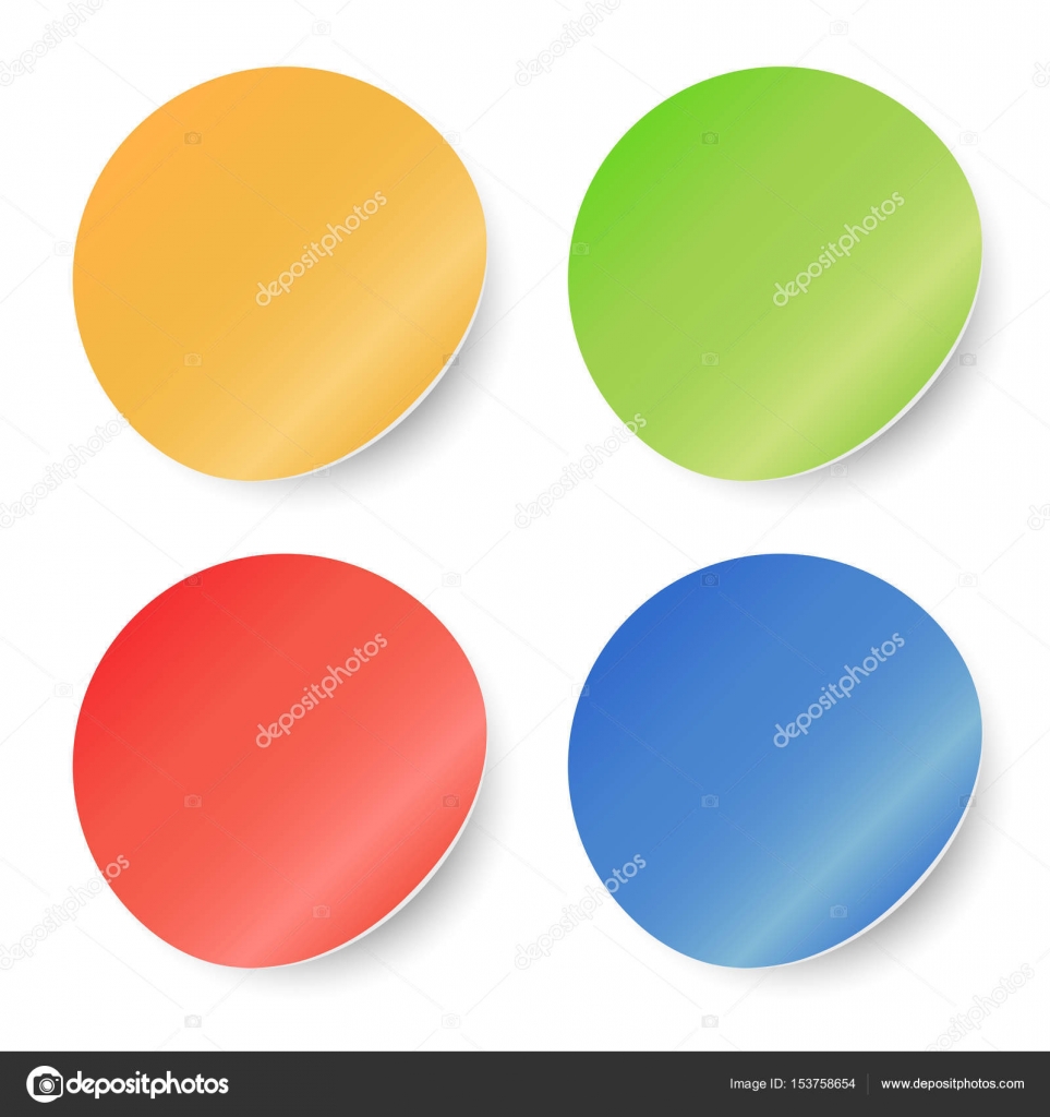 Color round stickers set on white background Stock Vector Image by ...