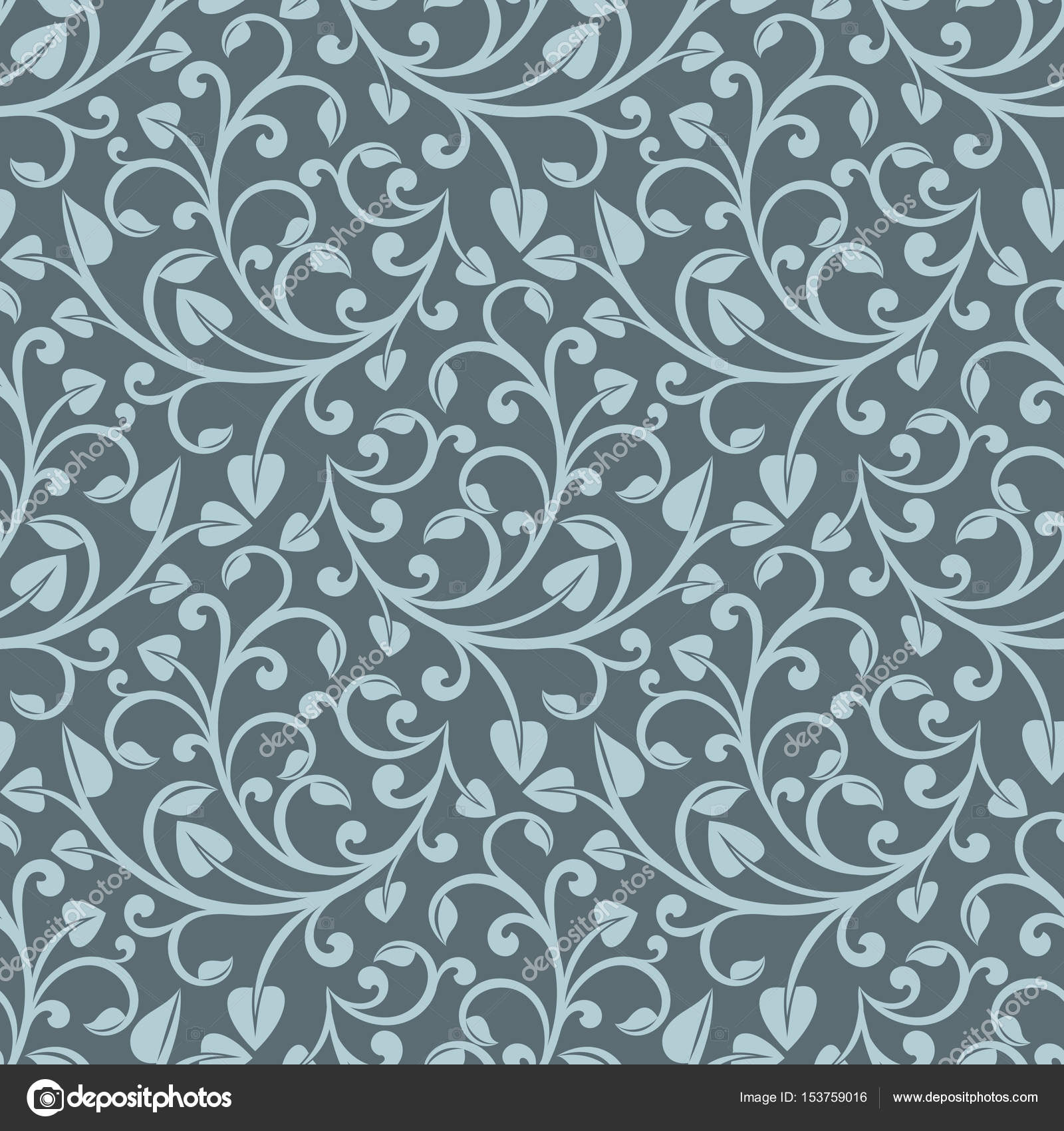 Seamless blue grey floral vector background Stock Vector by ©lenapix ...
