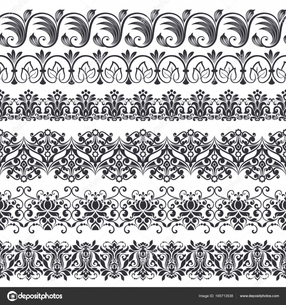 Seamless floral border vector template. — Stock Vector © lenapix #165713538 Seamless floral border vector template. — Stock Vector © lenapix #165713538