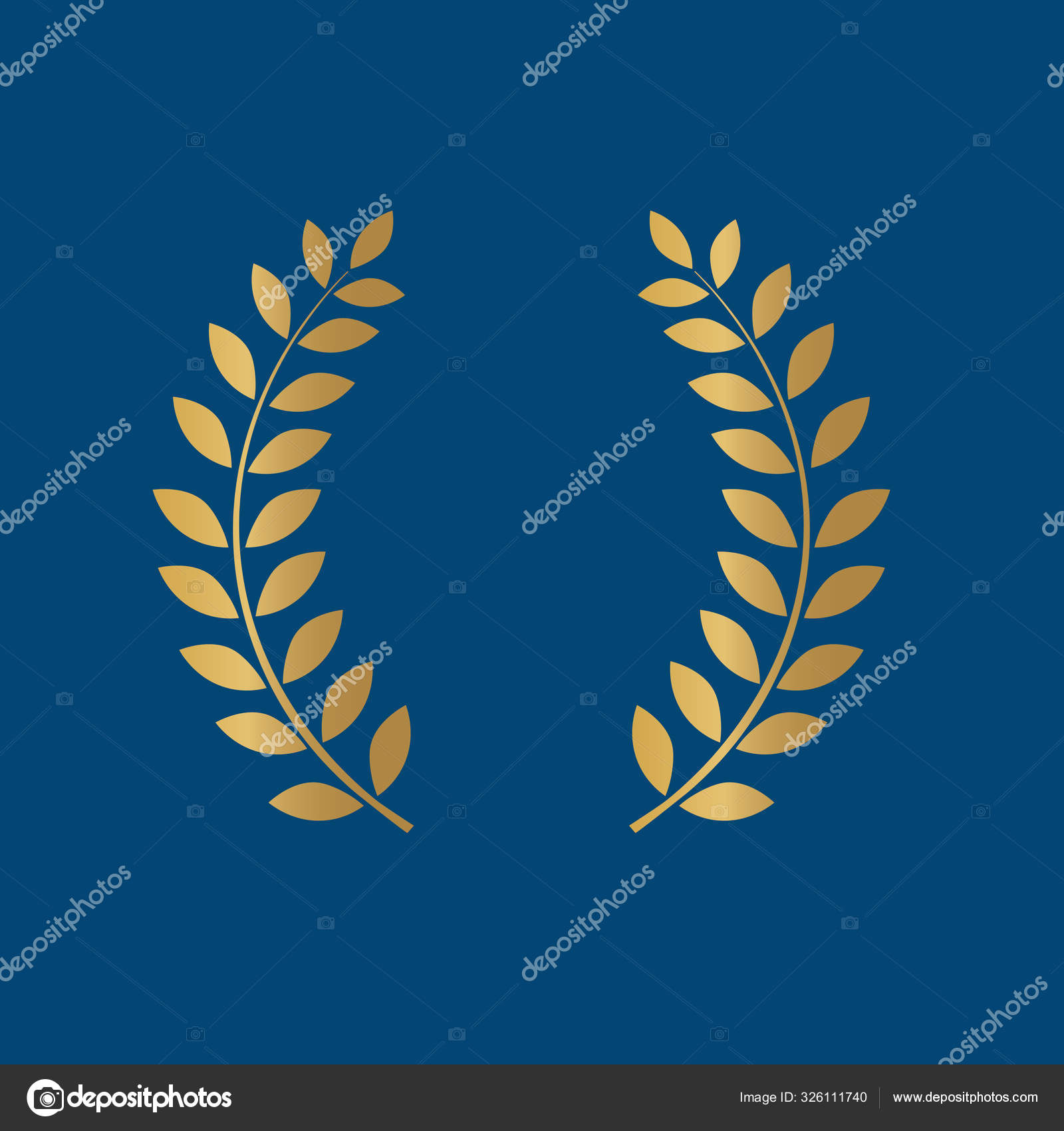 Golden laurel wreath icon- vector illustration Stock Vector Image by ...