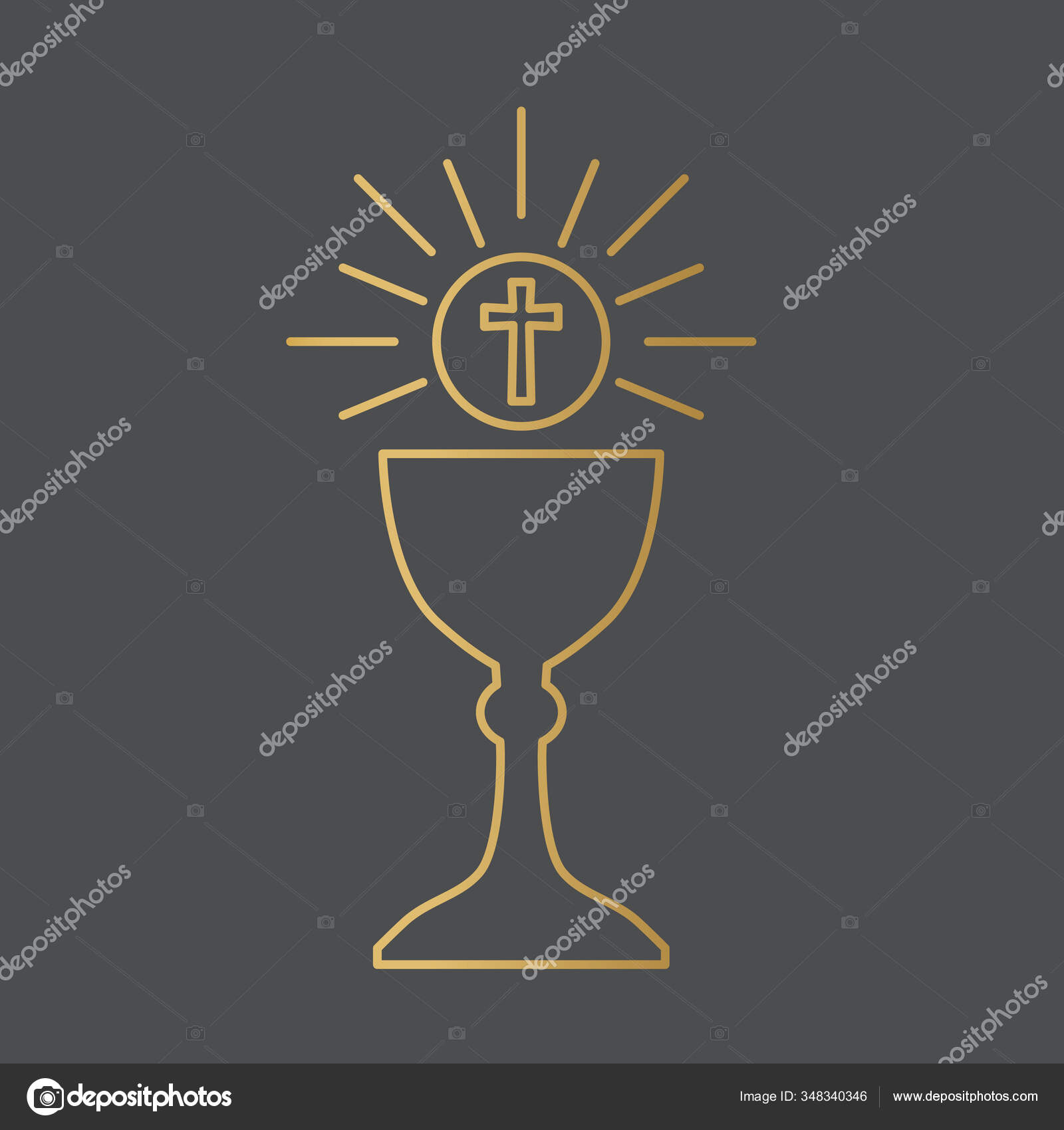 Golden Holy Communion Icon Vector Illustration Stock Vector by ©chrupka ...
