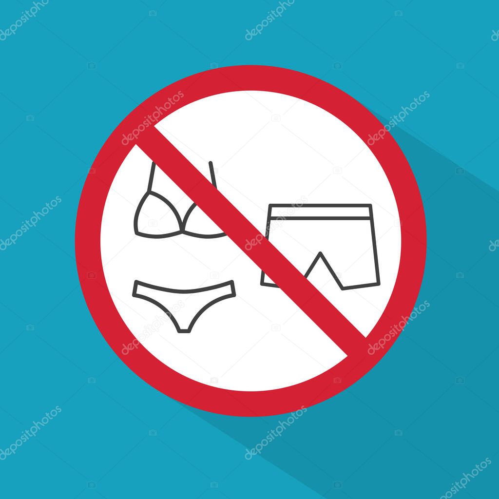 ninguna entrada en trajes de baño sign- vector ilustración 2024