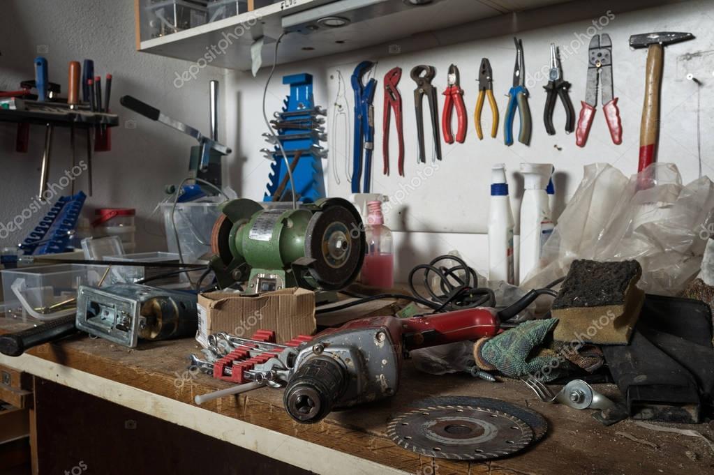 Images: garage workshops | Messy Workshop Complete Chaos Workbench ...