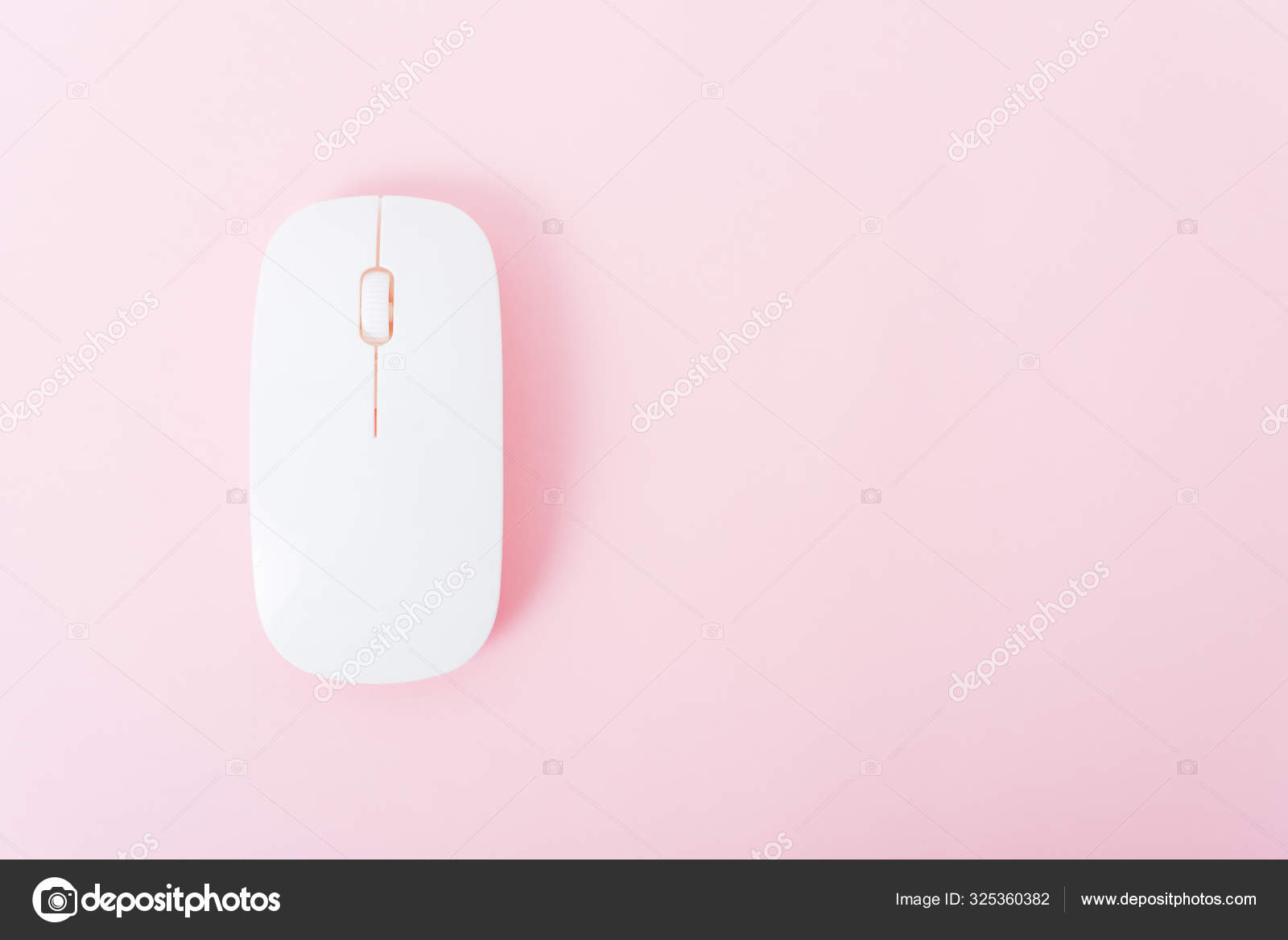 Top View Computer Wireless Mouse Isolated Pink Background Stock Photo ...