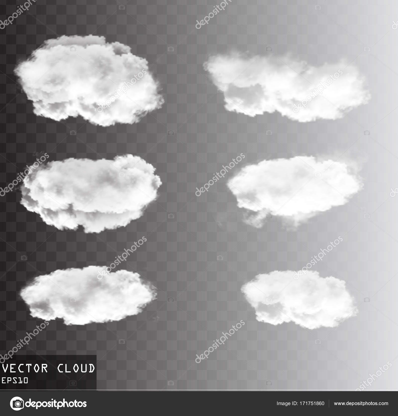 Vector clouds over transparent background collection Stock Vector by ...