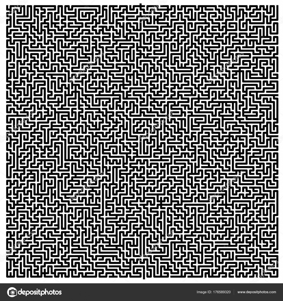 Vector maze illustration, labyrinth shape isolated over white ba Stock ...