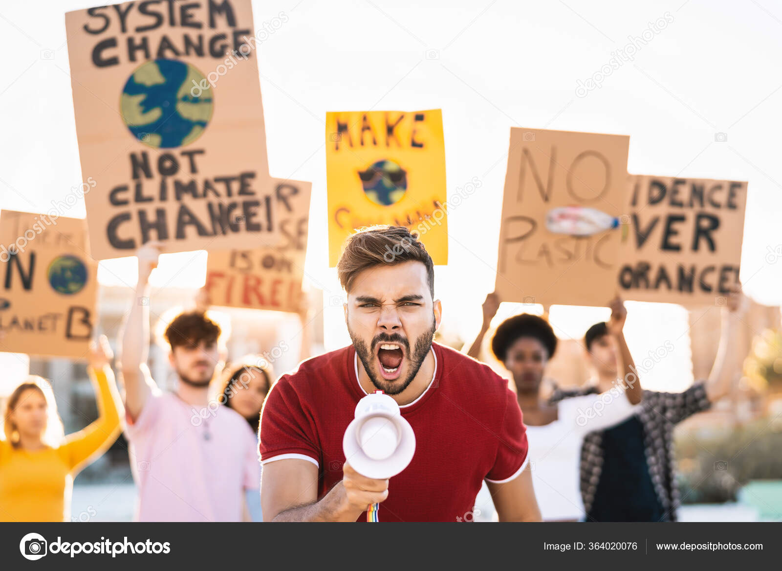 Group Demonstrators Protesting Plastic Pollution Climate Change ...