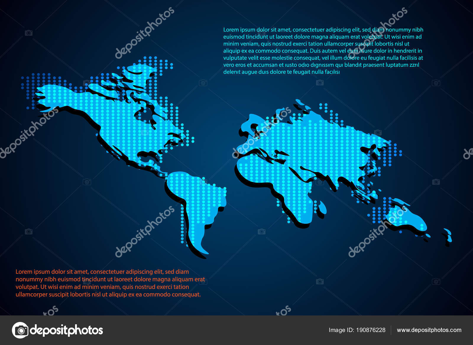 Abstract technology concept World map dot on hi tech background Stock ...