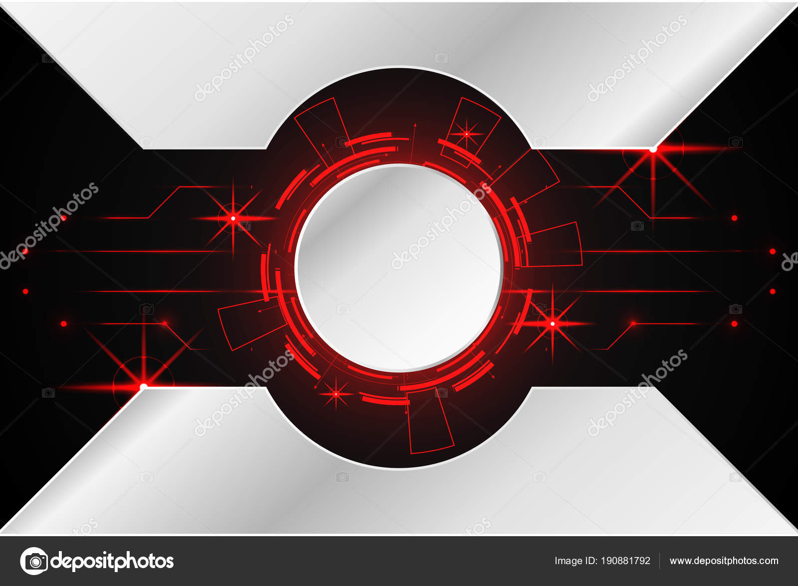 Abstract Technology Background Concept Circle Circuit Digital Metal Red Tech Stock Vector by ...