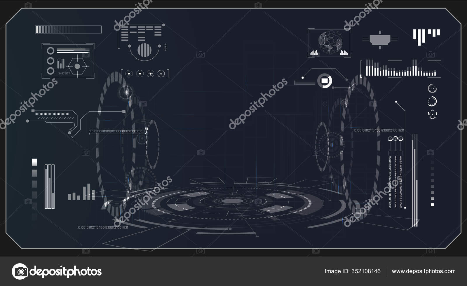 Tecnología Abstracta Futurista Concepto Hud Interfaz Holograma Elementos Gráficos Datos Vector ...