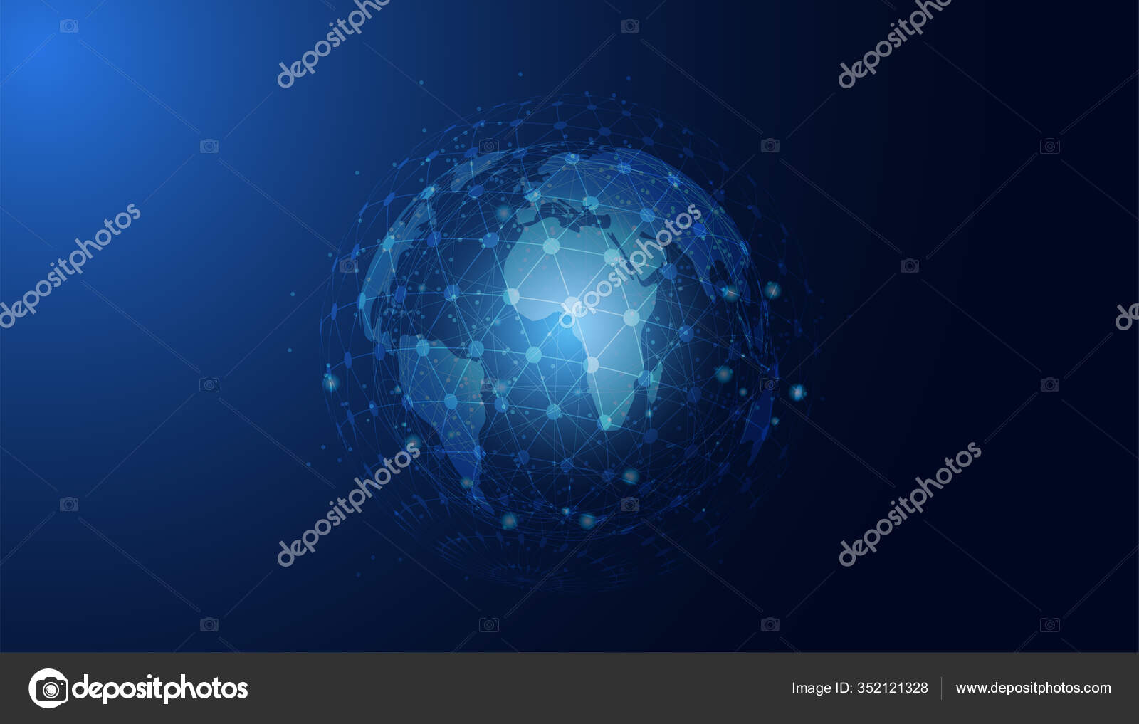 Abstract Technology Concept Global Circle Connection Futuristic Earth ...