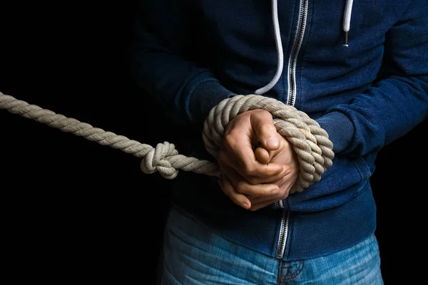 Hands Rope Black Background Stock Photo by ©Kostia777 349791916